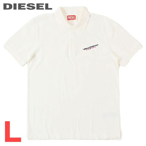 【楽天市場】 Diesel ディーゼル メンズ ロゴプリント 鹿の子 半袖ポロシャツ【t Smith Ind】【サイズl】【ホワイト】die M T F4 293 《メーカー希望小売価格