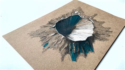 How To Draw 3d Crater Easy Drawing Illusion Step By Step Youtube