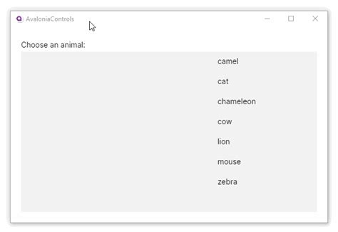 ListBox 列表框 Avalonia Docs