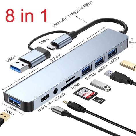 Jual Usb Hub Type C To Multi Converter Port Hub Vga Usb Hdmiport Adapter Usb C Micro Sd In