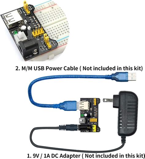 Makeronics 7 In 1 Rab Holder 830 Tie Points Breadboard Electronics Fun Kit Power Supply