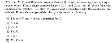 solved 3 20 let x y and z be sets assume that all