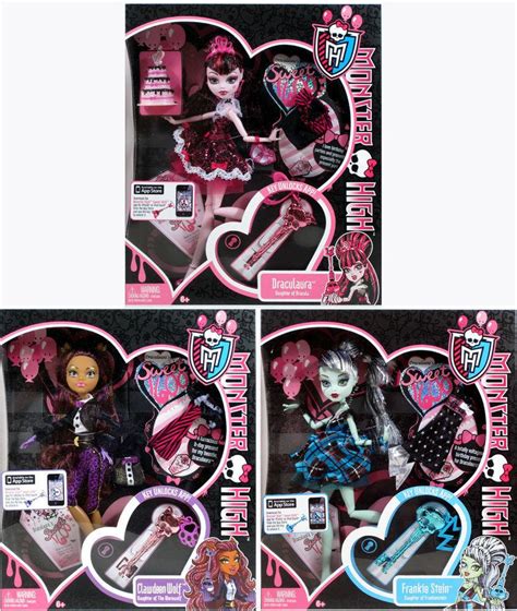 Original 3 Monster High Sweet 1600 Dolls Draculaura Frankie