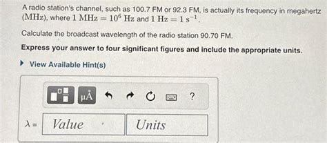 Solved A Radio Station S Channel Such As FM Or FM Chegg Com
