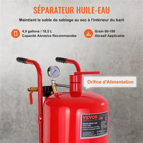 Vevor 10gal40l Sandblaster Equipped With Nozzle Shut Off Valve