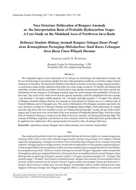 Pdf Nose Structure Delineation Of Bouguer Anomaly As The 20120304