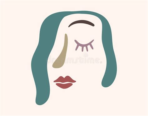 Abstract Modern Woman Face Contemporary Trendy Beauty Female Face Sign