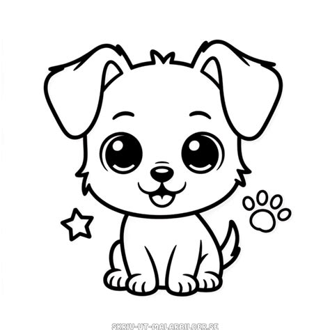 Målarbild Chibi Hund Omalovánky Pro Děti Zdarma K Vytištění