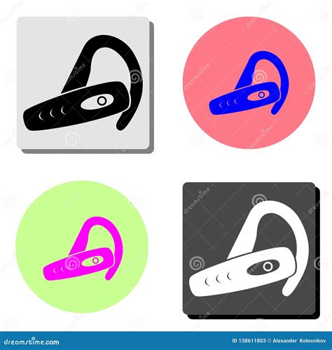 Bluetooth Headset Flat Vector Icon Stock Illustration Illustration Of Accessory Digital