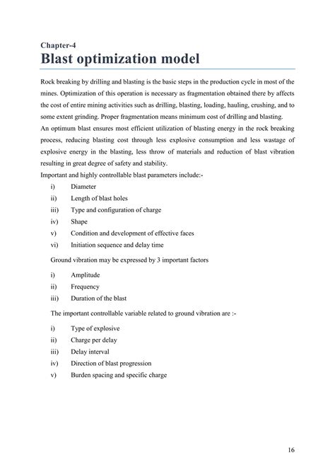 optimization of blasting parameters in open cast mines pdf geology