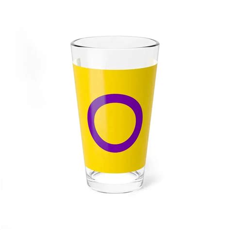Intersex Pride Flag Pint Glass 16oz Shop Unique Drinkware At Go Mug Yourself
