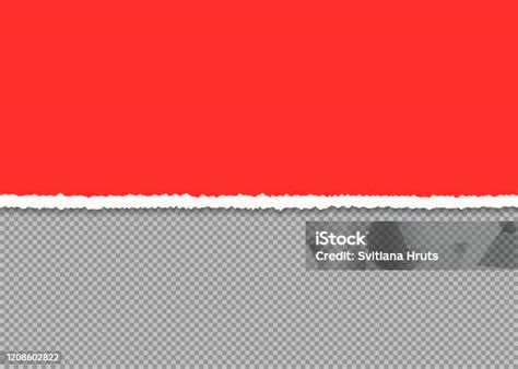 찢어진 종이 부드러운 그림자와 빨간색 사실적인 종이 스트립은 투명 한 배경에 여기에 텍스트 벡터 0명에 대한 스톡 벡터 아트 및 기타 이미지 Istock