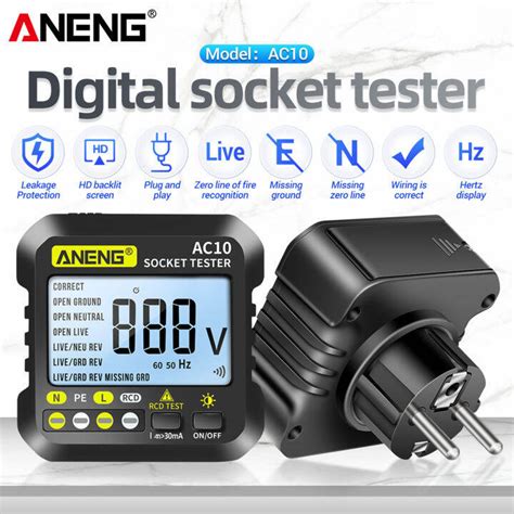 ANENG AC10 Digital Socket Tester Household Plug Detector Polarity Phase Check Voltmeter Multi