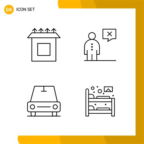 4 Icon Set Line Style Icon Pack Outline Symbols Isolated On White Backgound For Responsive