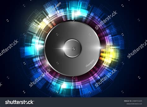 Blue Abstract Background Push Button Technology Stock Vector Royalty Free 2184711225