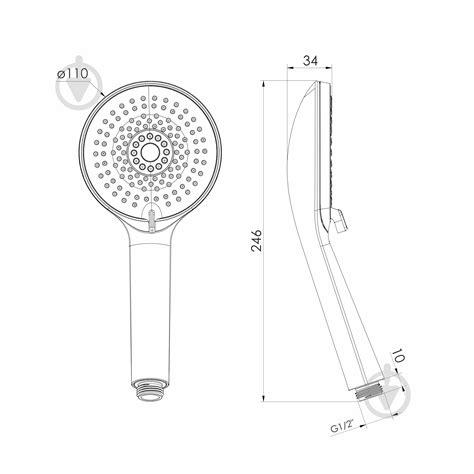 ᐉ Ручний душ Imprese 110 мм 4 режими чорний матовий • Краща ціна в Києві Україні • Купити в