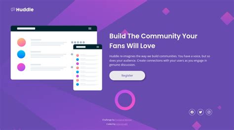 Frontend Mentor Responsive Huddle Landing Page Using Html Css And
