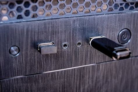 Buttons On The System Unit Of The Computer Stock Image Image Of System Electrician 179333941