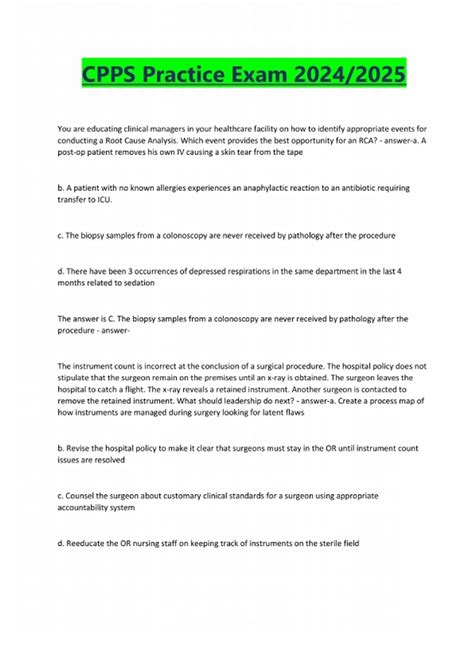 CPPS Practice Exam CPPS Stuvia US