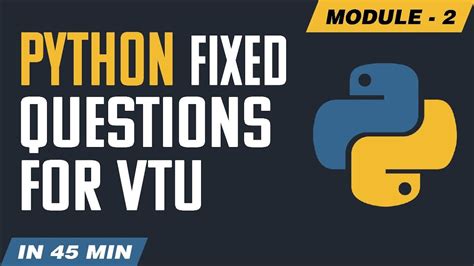 Module 2 Python Fixed Q Youtube