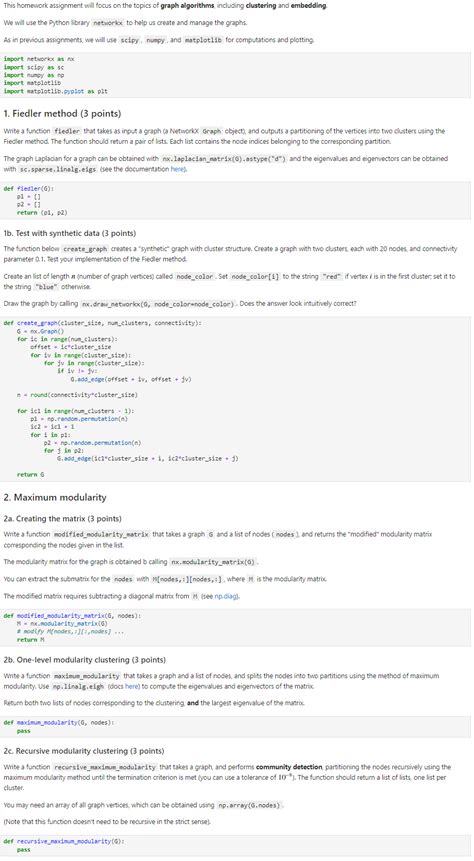 Solved Focus On Graph Algorithms Including Clustering And