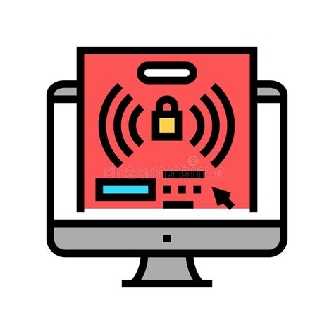Computer Password Hacking Color Icon Vector Illustration Stock
