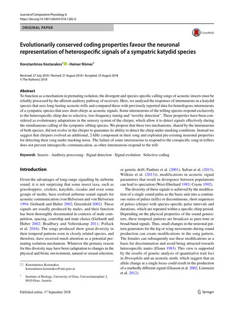 Pdf Evolutionarily Conserved Coding Properties Favour The Neuronal