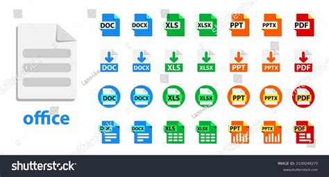 Collection Icons File Format Extensions Icons Stock Illustration