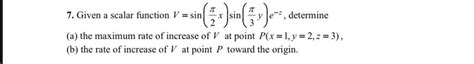 solved given a scalar function v sin pi