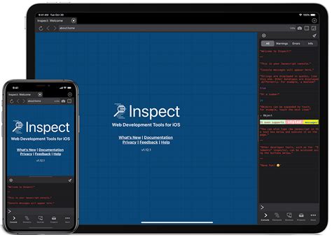 inspect web development tools for ios