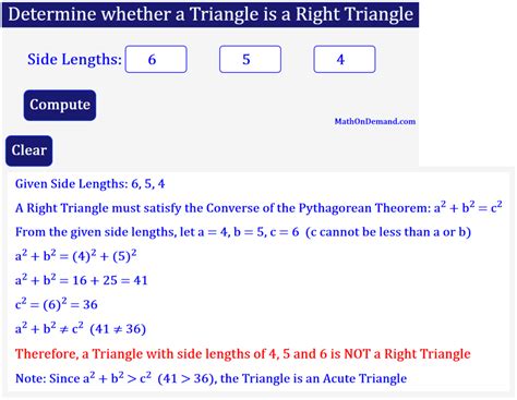 Determine Whether A Triangle Is A Right Triangle
