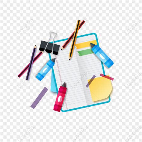 만화 일러스트 학용품 문구 재료 메모지배우기세트 Png 일러스트 무료 다운로드 Lovepik