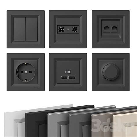 Schneider Asfora sockets - Miscellaneous - 3D model
