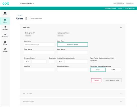 Creating A New Control Center User Colt