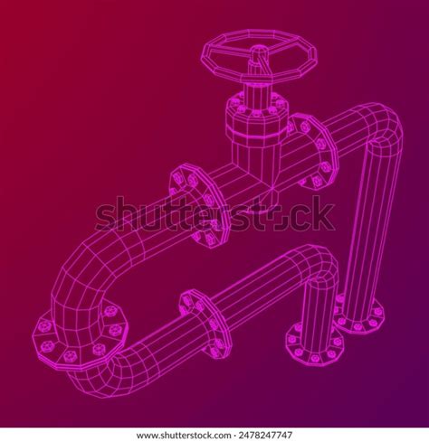 Oil Pipeline Valve Petrol Production Petroleum Stock Vector Royalty