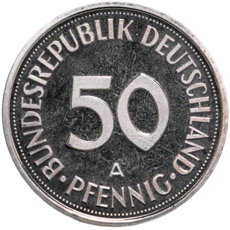 Германия 50 пфеннигов (pfennig) 1996, знак монетного двора: "A ...