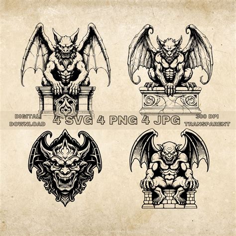 Gothic Gargoyles Drawings