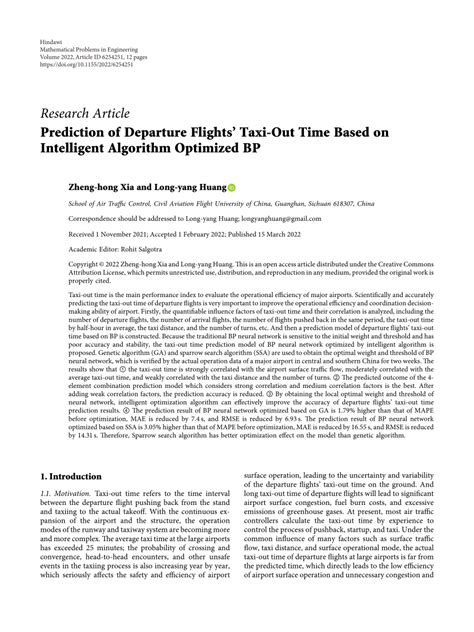 Pdf Prediction Of Departure Flights Taxi Out Time Based On