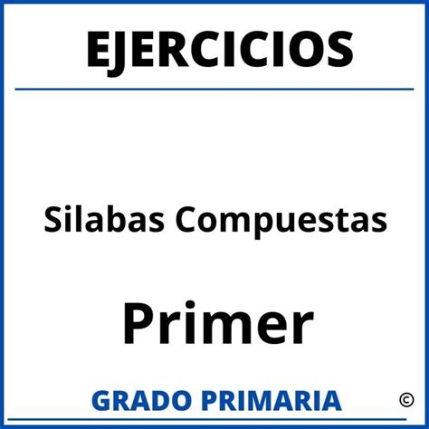 Ejercicios De Silabas Para Primer Grado Ma