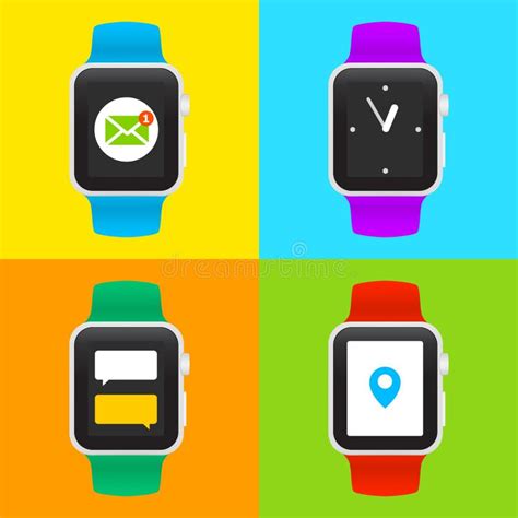 Vector Smart Watch Icons Stock Vector Illustration Of Infographics 55733933