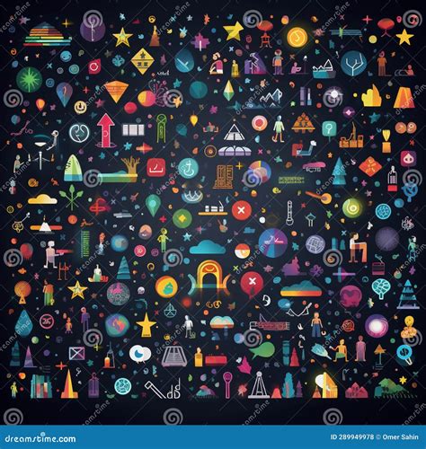 Colorful Array Of Symbolic Icons Representing Employee Incentives Stock