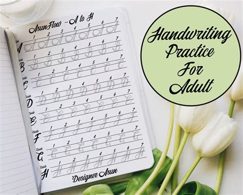 Modern Cursive Writing Practice Sheet For Adult Cursive Handwriting Improvement With Printable