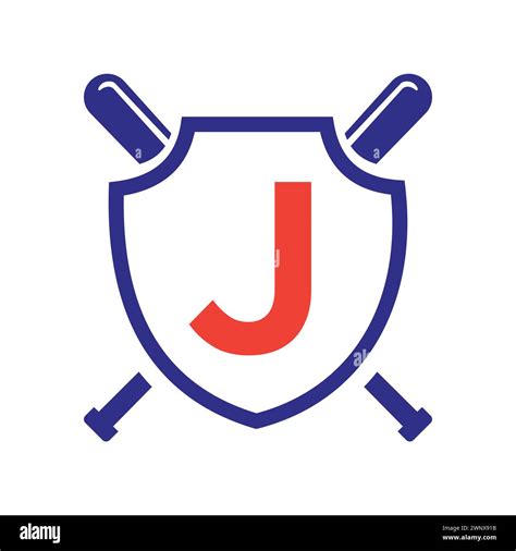 Letter J Baseball Logo Design Vector Template Baseball Club Symbol