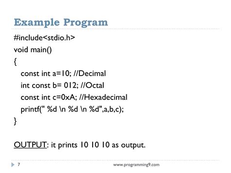Constants In C Programming PPT