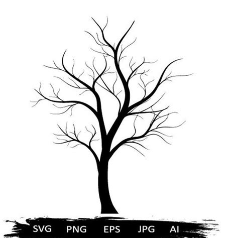 Bare Tree Svg Tree With No Leaves Silhouette Tree Svg Etsy