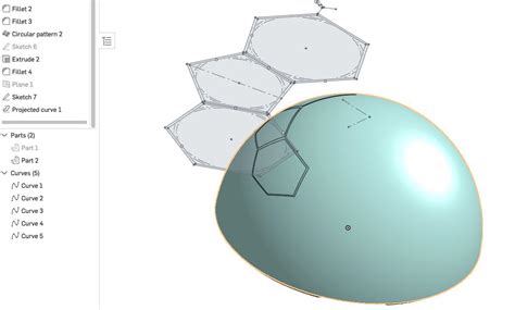 How Can I Remove Or Extrude A Projected Curve From Spherical Surface R Onshape
