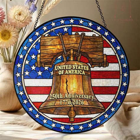 Usa 250 Liberty Bell Stained Glass Suncatcher Usa 250th