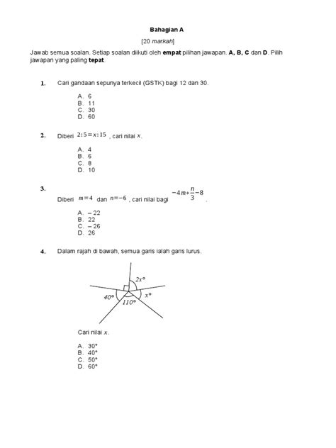 New Soalan Form 2 Maths Pdf