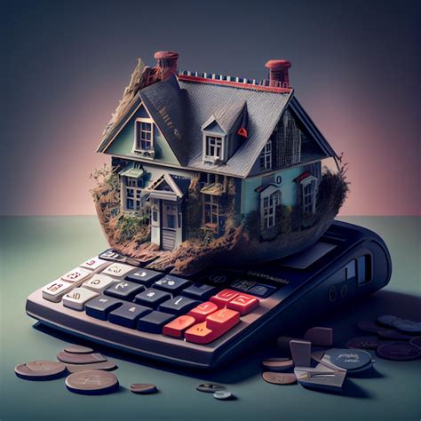 Premium Photo Mortgage Concept House Calculator Money 3d Generative Ai