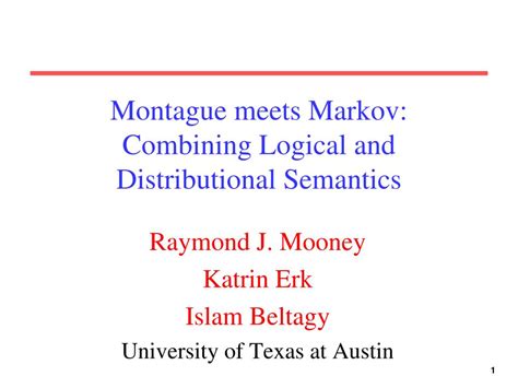 Ppt Montague Meets Markov Combining Logical And Distributional